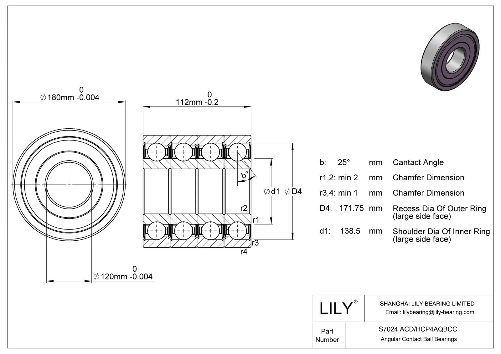 S7024 ACD/HCP4AQBCC | Super Precision Angular Contact Ball Bearings ...