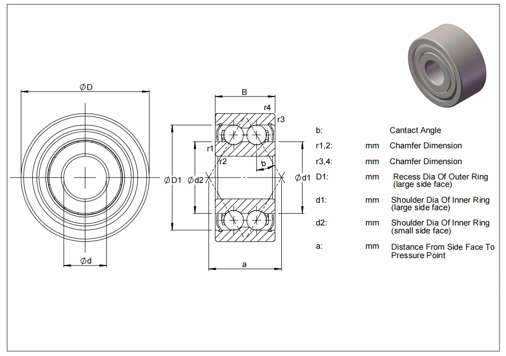 3308-BD-XL-2HRS-TVH-L055-C3 | Double Row Angular Contact Ball Bearings ...