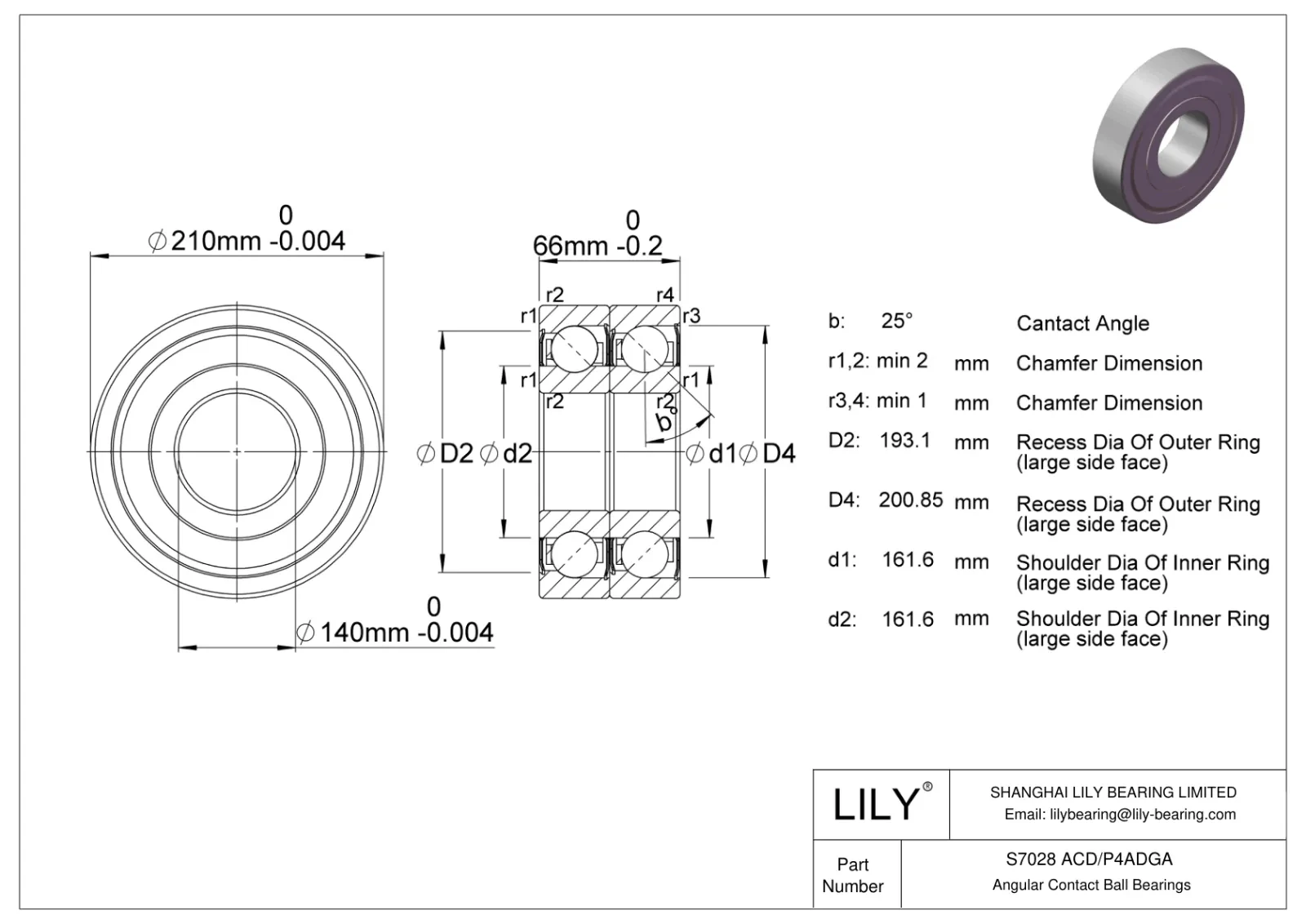 S7028 ACD/P4ADGA | Super Precision Angular Contact Ball Bearings - SKF ...