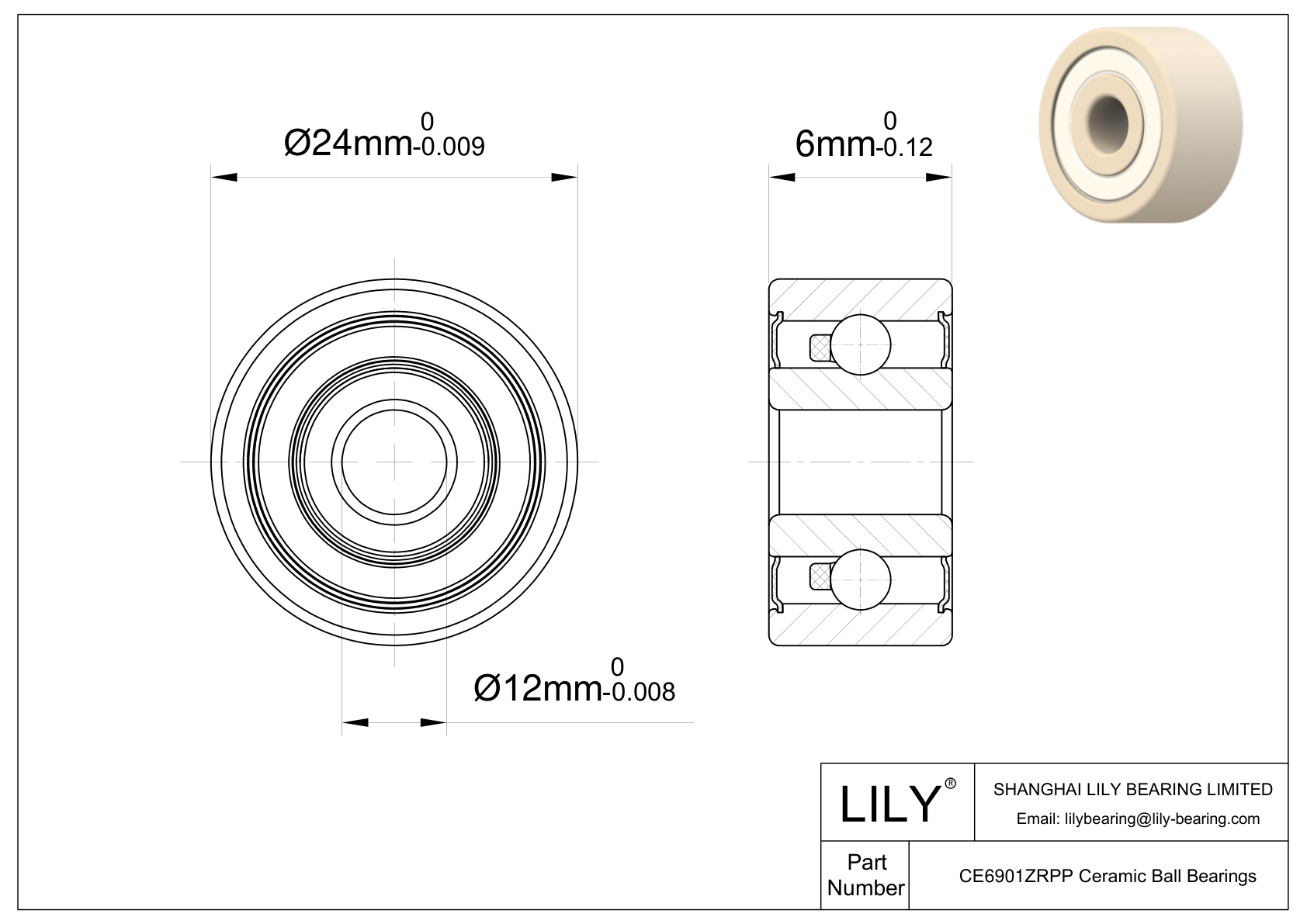 6901 2RS Ceramic Bearings | Ceramic Ball Bearings | LILY Bearing
