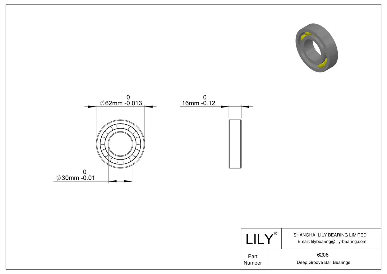 6206 Y/C782 | Single Row Deep Groove Ball Bearings - SKF | LILY Bearing