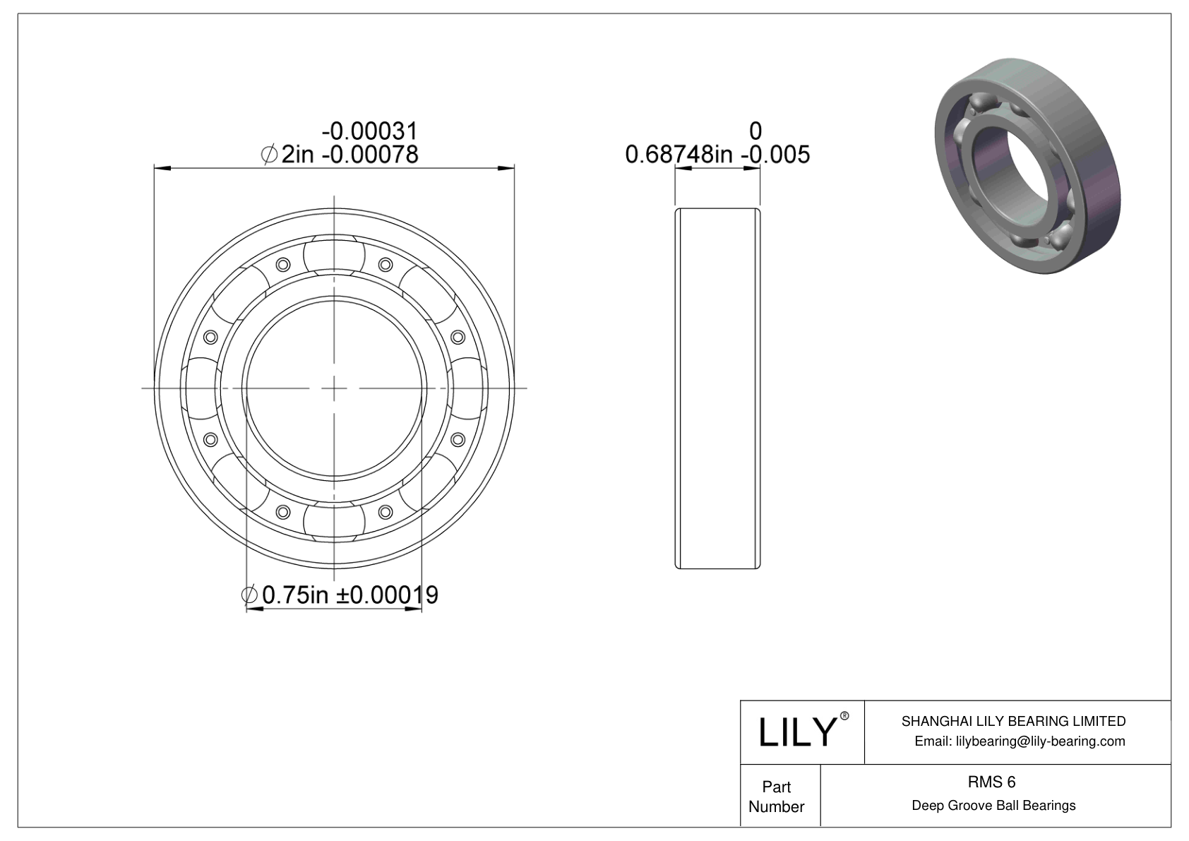 RMS 6 | Rodamientos rígidos de bolas de una hilera - SKF | LILY Bearing