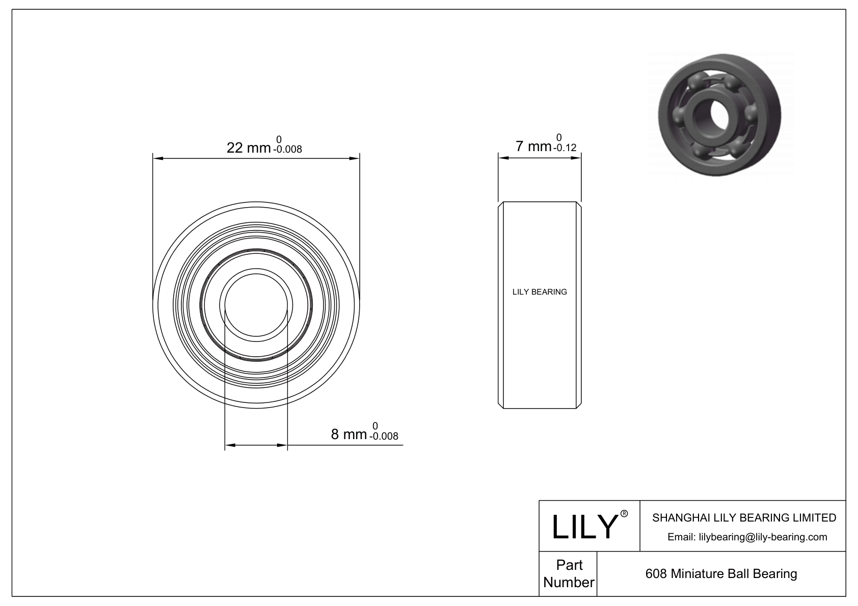 608s Metric Size Nmb Ball Bearings Nmb Lily Bearing