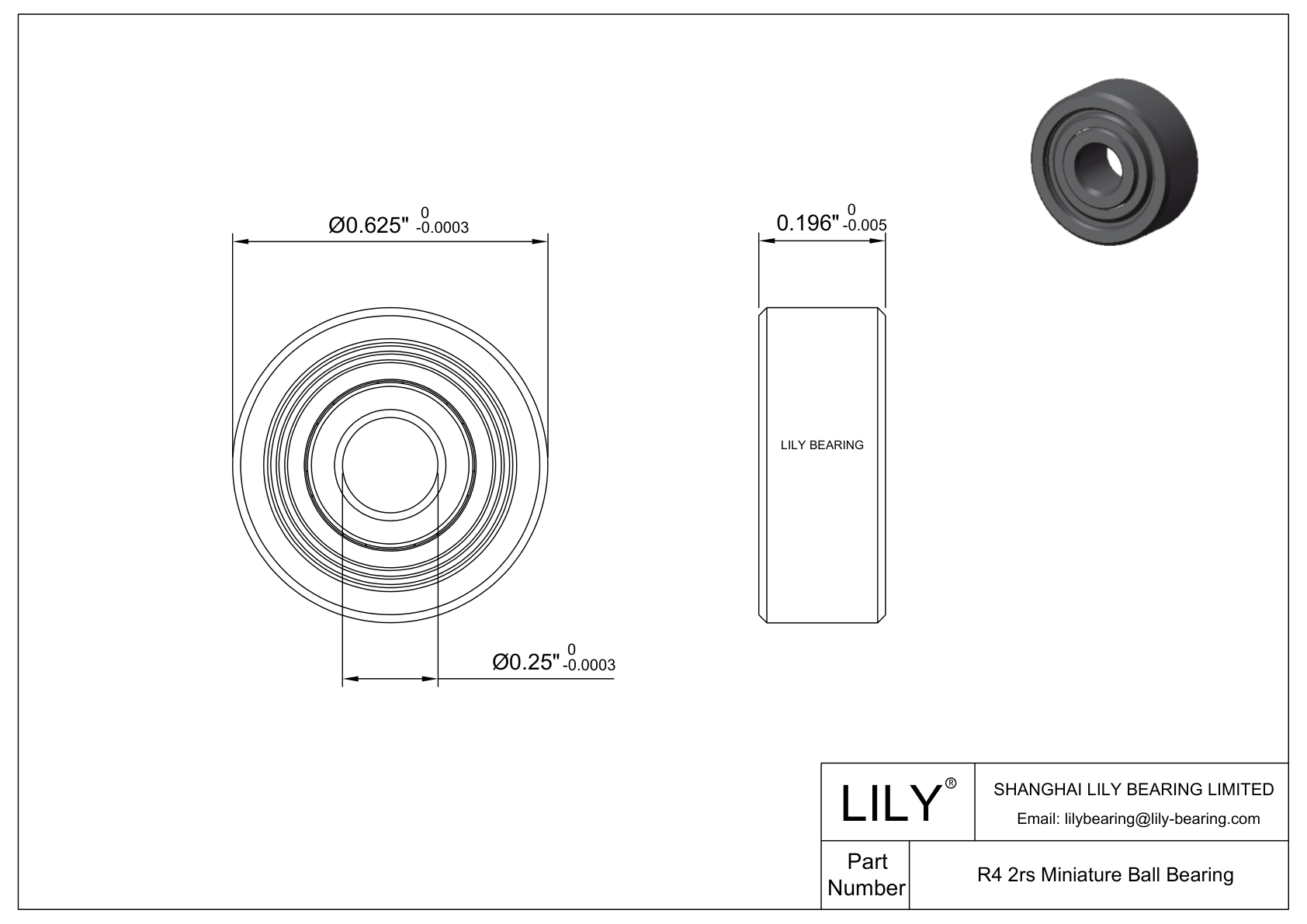 DDR-4SS | Inch Size NMB Bearings - NMB | LILY Bearing