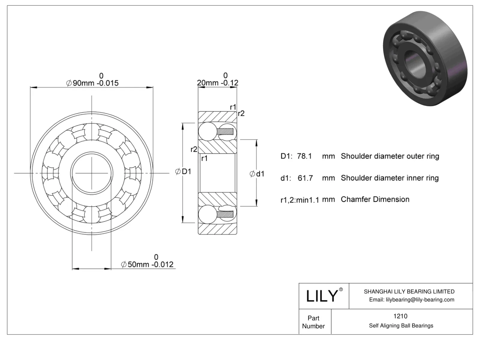 1210 | Self Aligning Ball Bearings - SKF | LILY Bearing