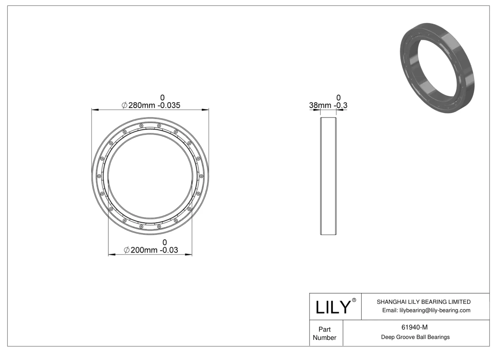 61940-M | High-Temperature Bearing - FAG | LILY Bearing