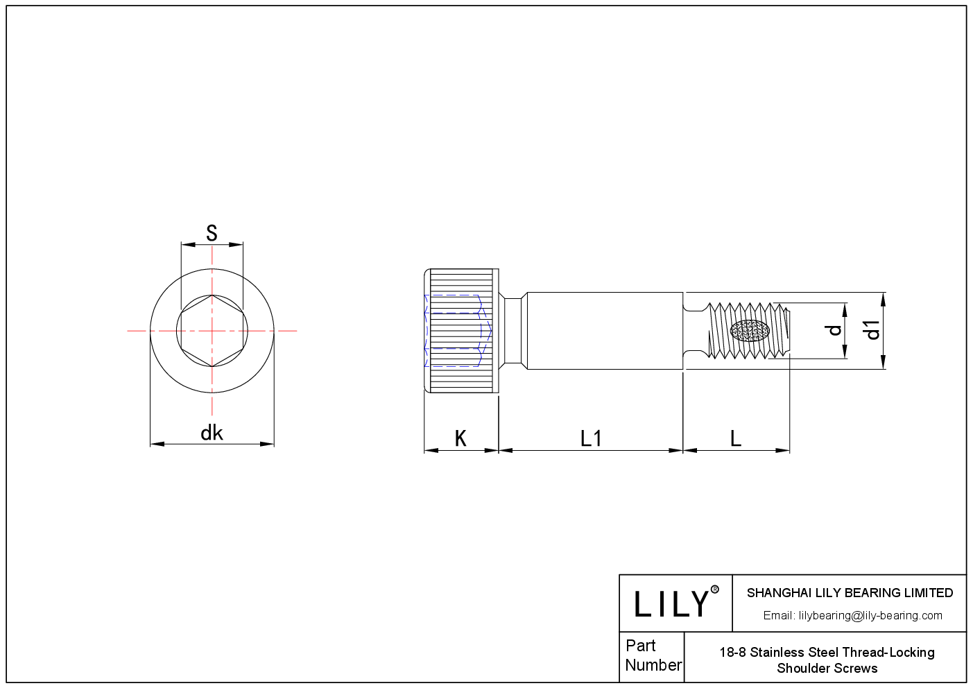 91327A193 | 18-8 Stainless SteelThread-Locking Shoulder Screws | LILY ...