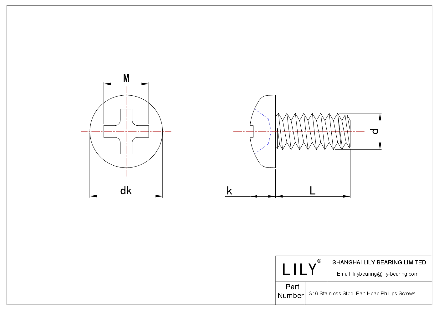 91735A102 | 316 Stainless Steel PanHead Phillips Screws | LILY Bearing