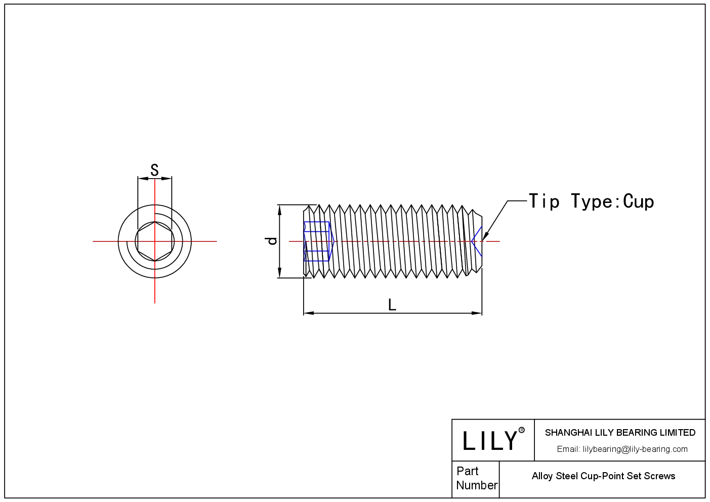 91375A832 | Alloy Steel Cup-Point Set Screws | LILY Bearing