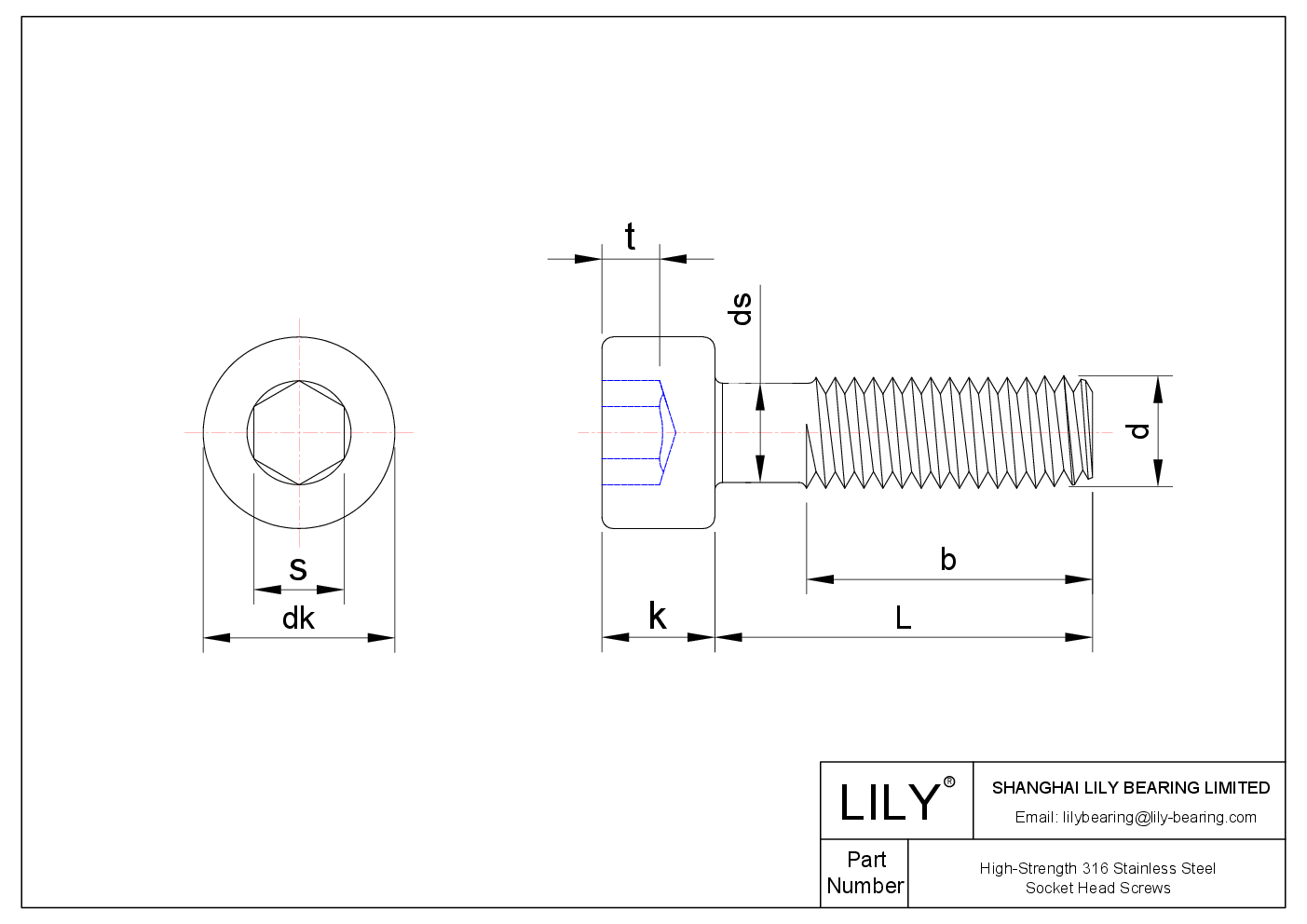 90037A126 | High-Strength 316 Stainless Steel Socket Head Screws | LILY ...