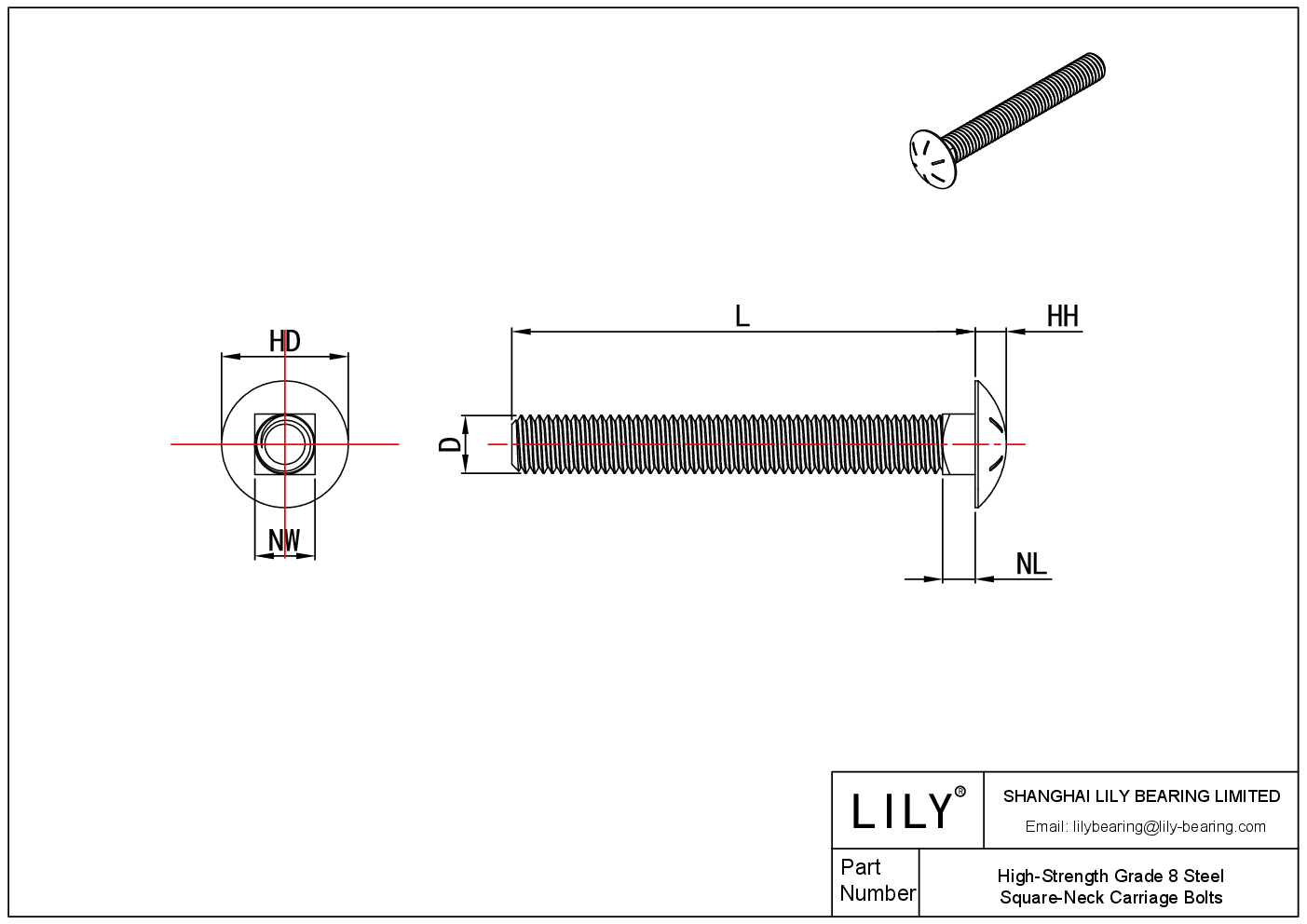 97000A528 | High-Strength Grade 8 SteelSquare-Neck Carriage Bolts ...