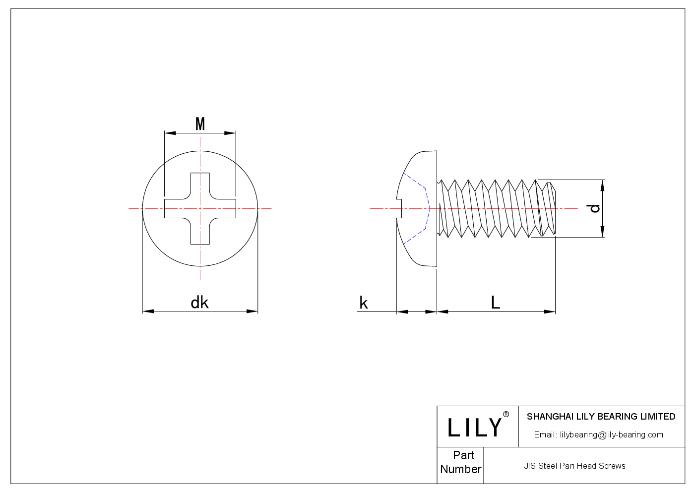 94387A438 | JIS Steel Pan Head Screws | LILY Bearing