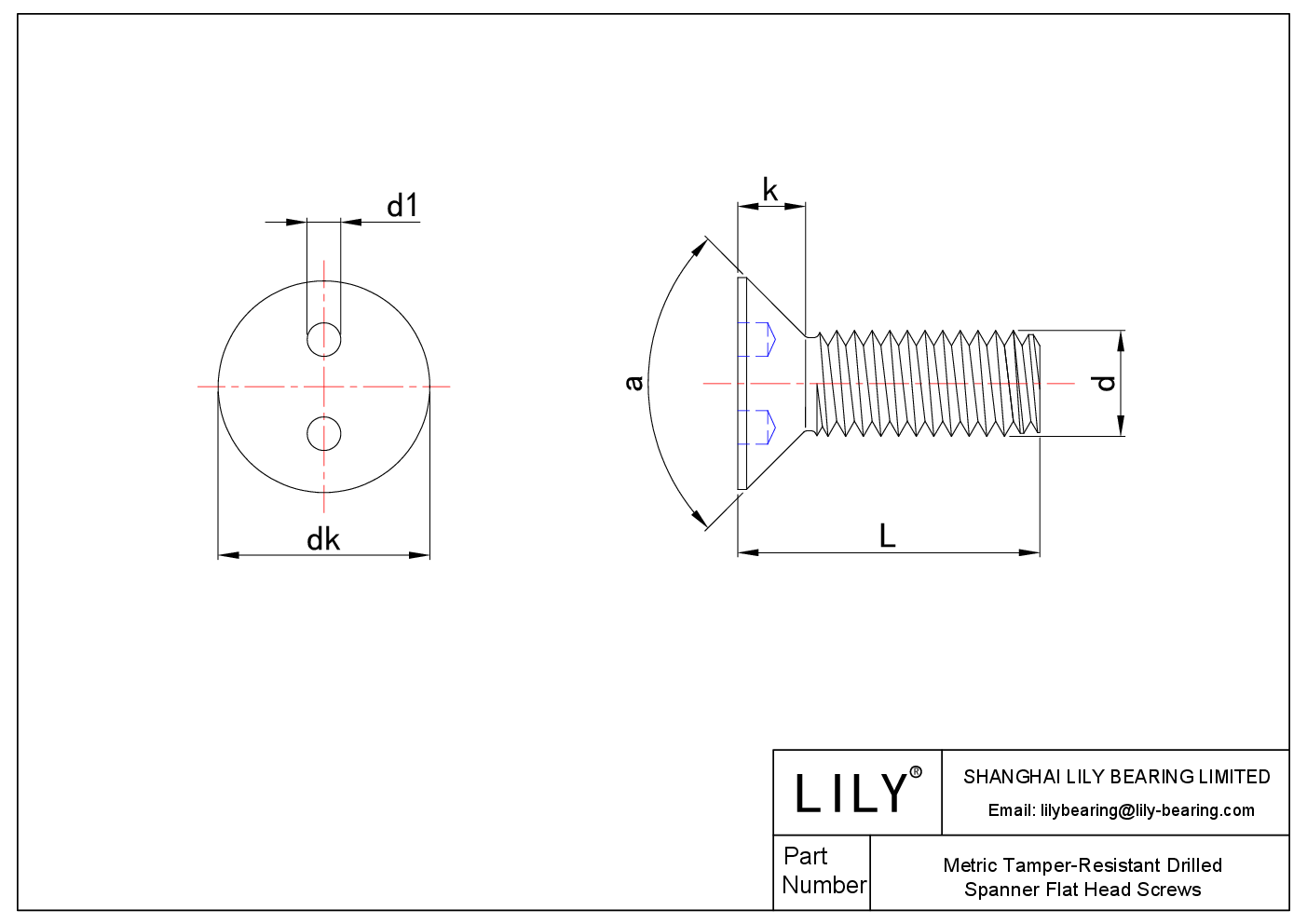 94063A327 | Metric Tamper-Resistant DrilledSpanner Flat Head Screws ...