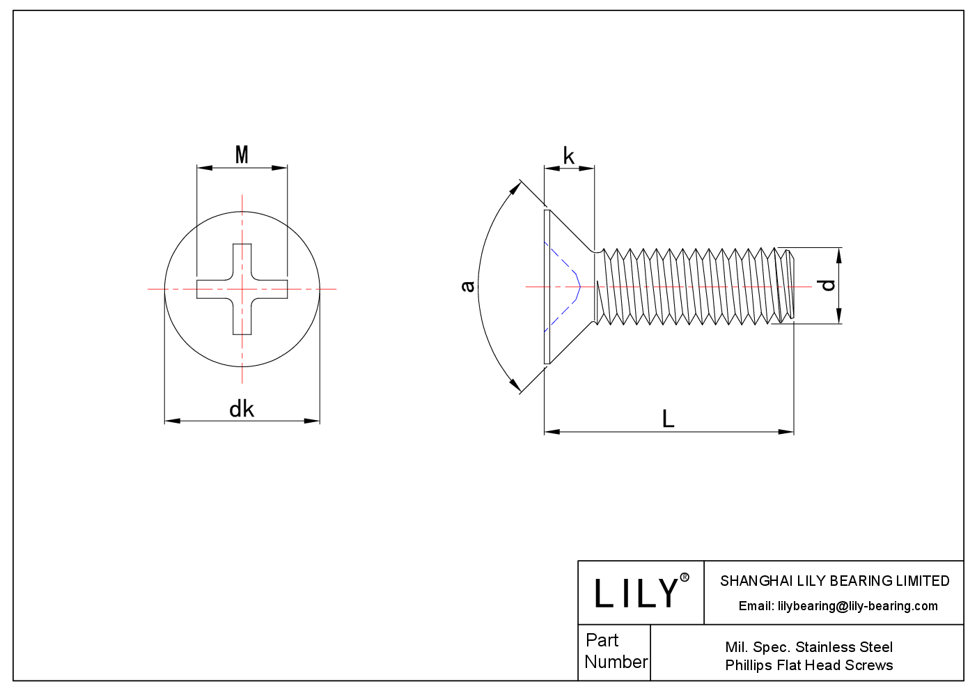 93085A829 | Mil. Spec. Stainless SteelPhillips Flat Head Screws | LILY ...