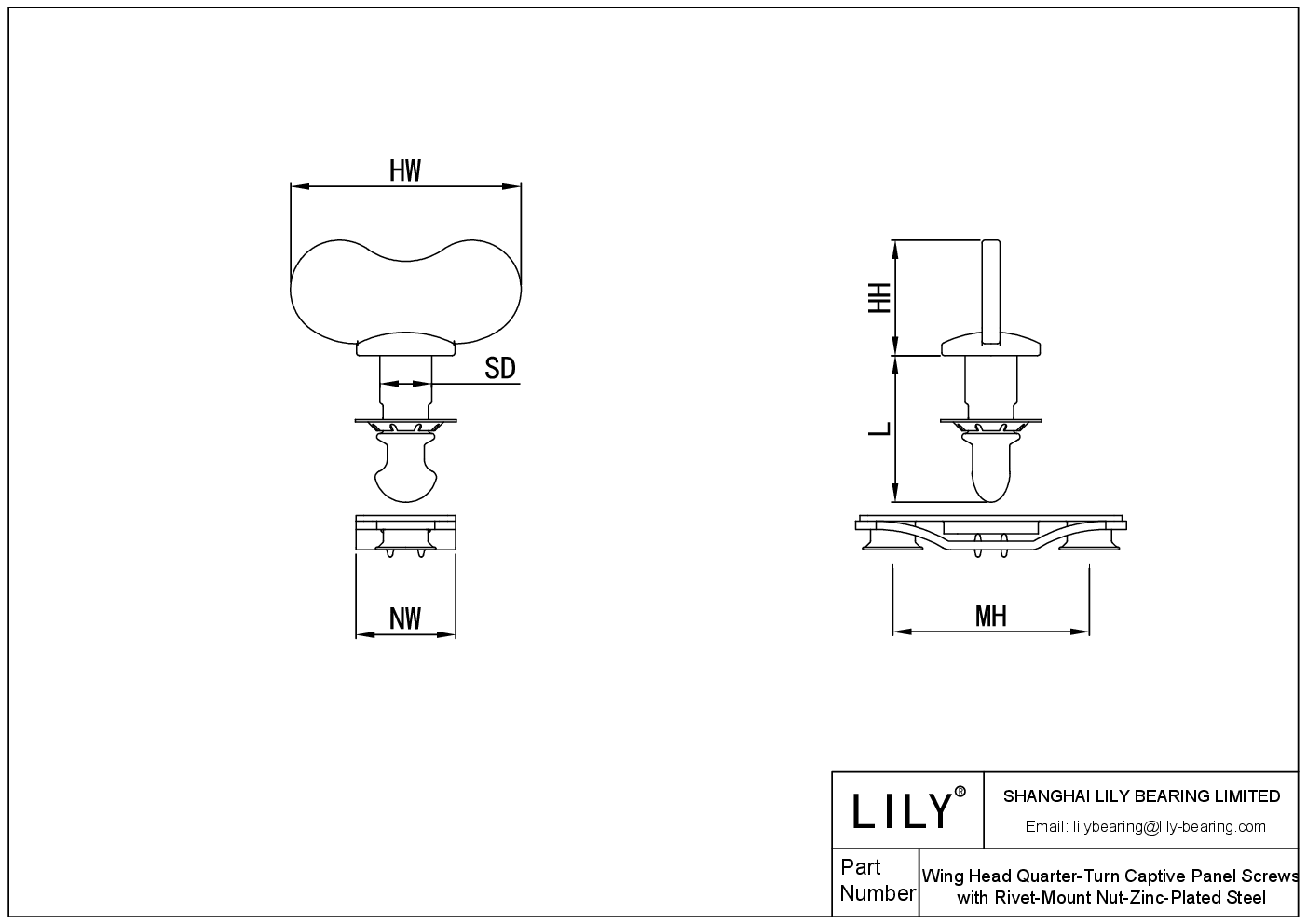 91382A510 | Rounded Head Quarter-Turn CaptivePanel Screws with Rivet ...