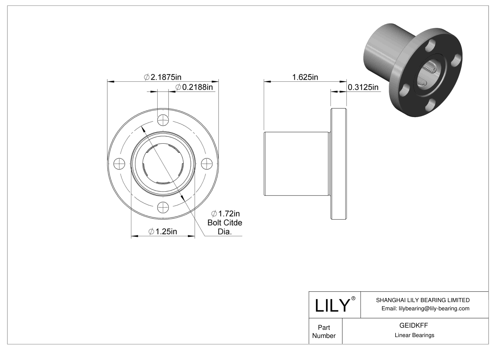 6483K55 | Flange-Mounted Linear Ball Bearings | LILY Bearing
