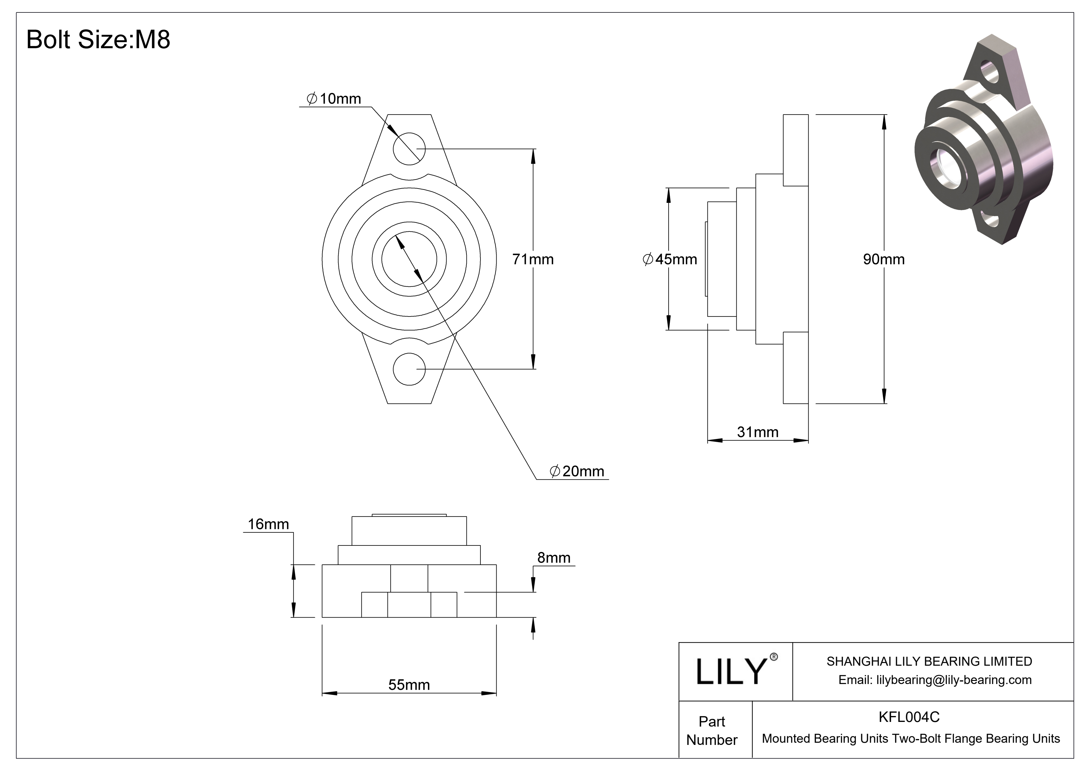 KFL004C | Mounted Bearing Units Two-Bolt Flange Bearing Units - AMI ...