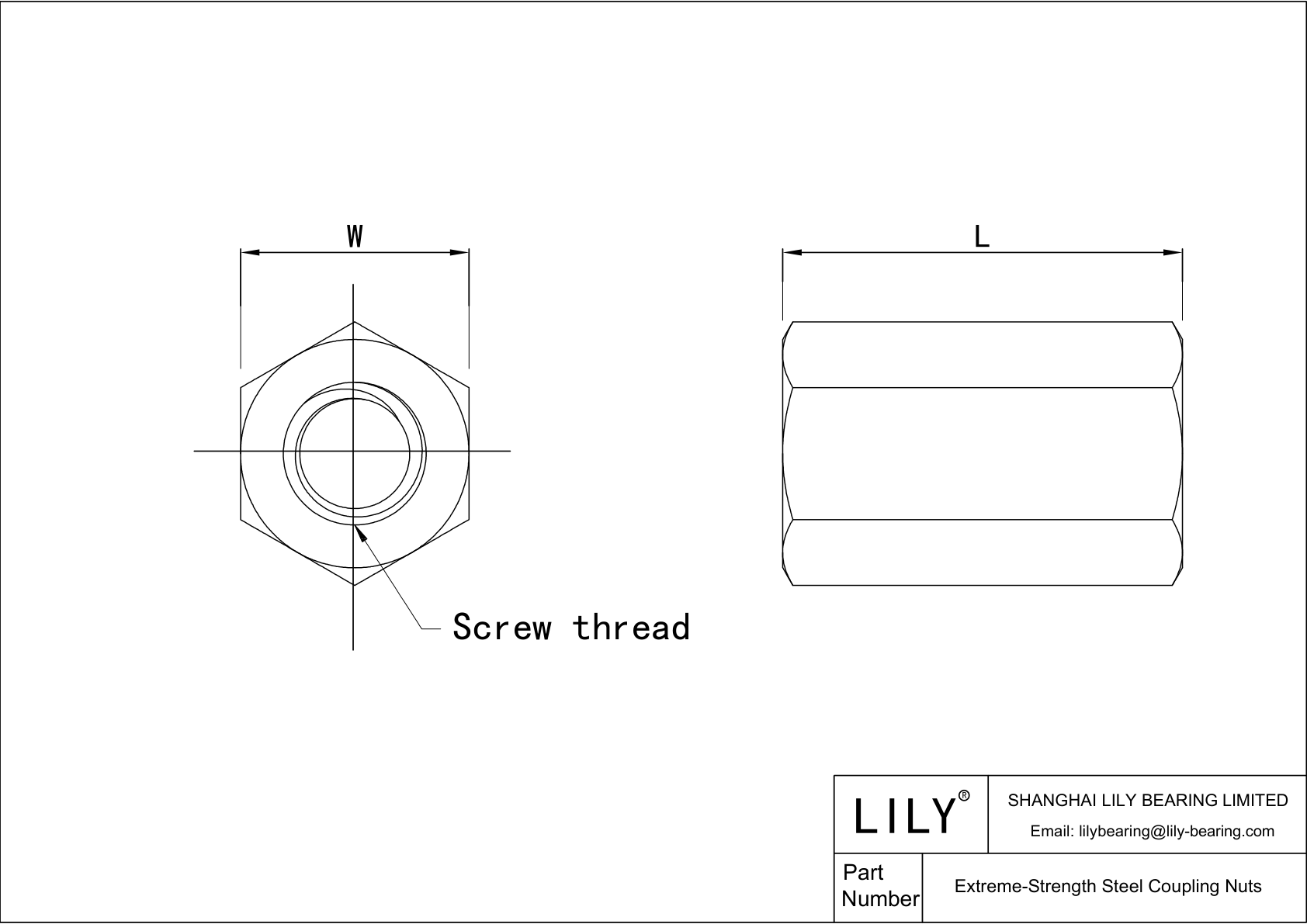 90654A329 | Extreme-Strength Steel Coupling Nuts | LILY Bearing