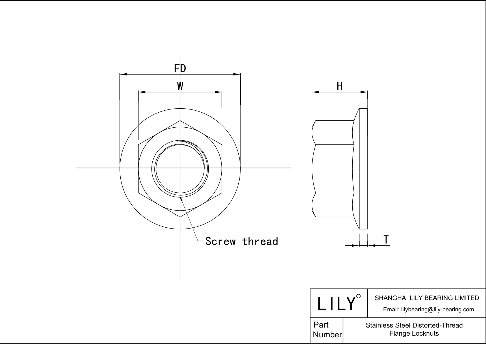 98892A115 | Stainless Steel Distorted-Thread Flange Locknuts | LILY Bearing