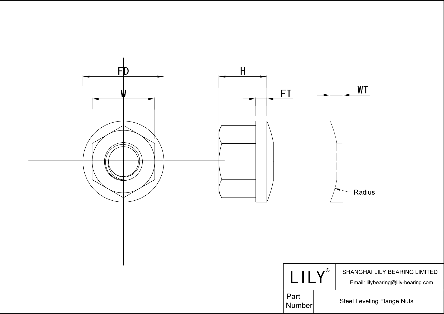 91045A030 | Steel Leveling Flange Nuts | LILY Bearing