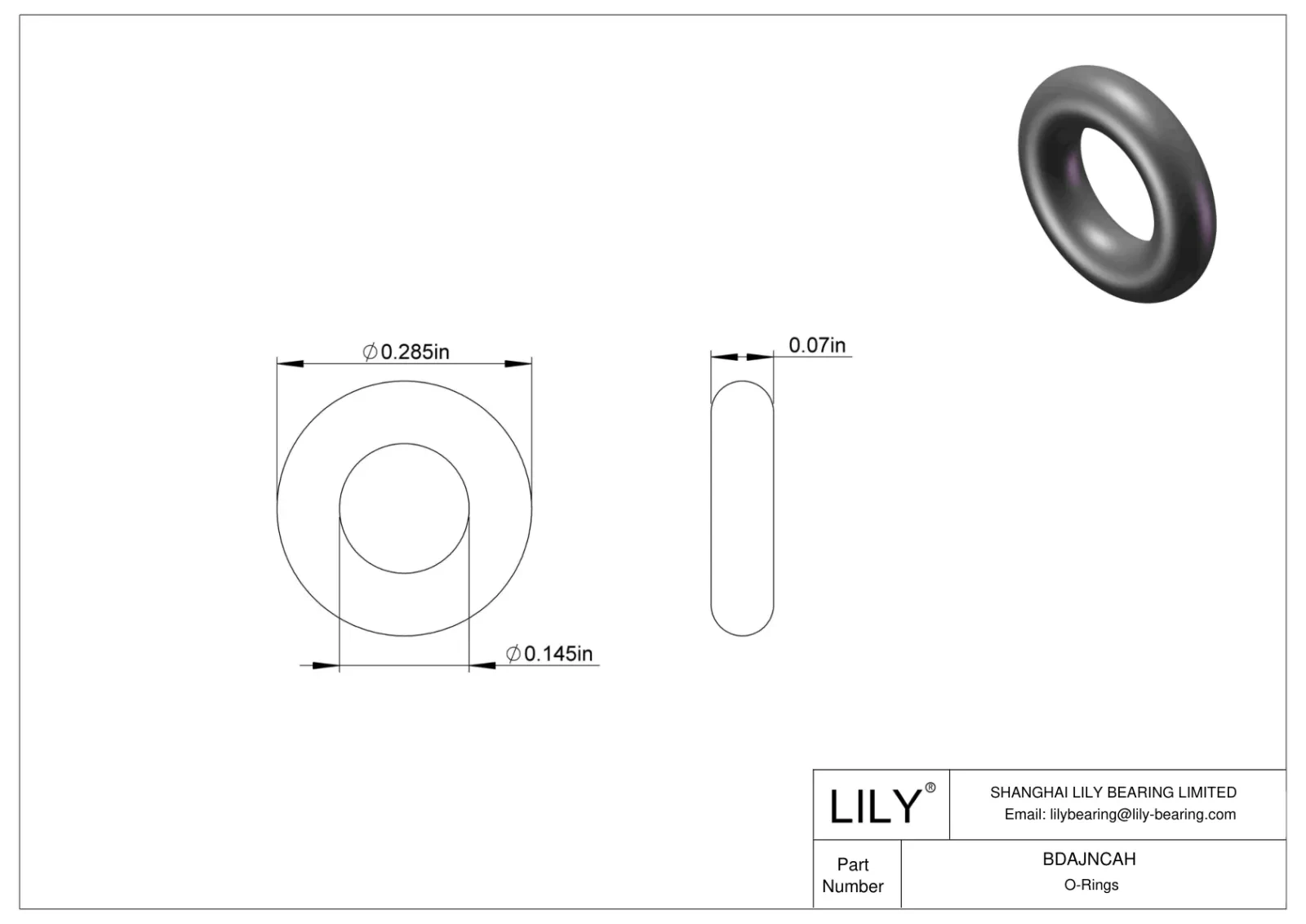 1309N207 | Chemical Resistant O-rings Round | LILY Bearing