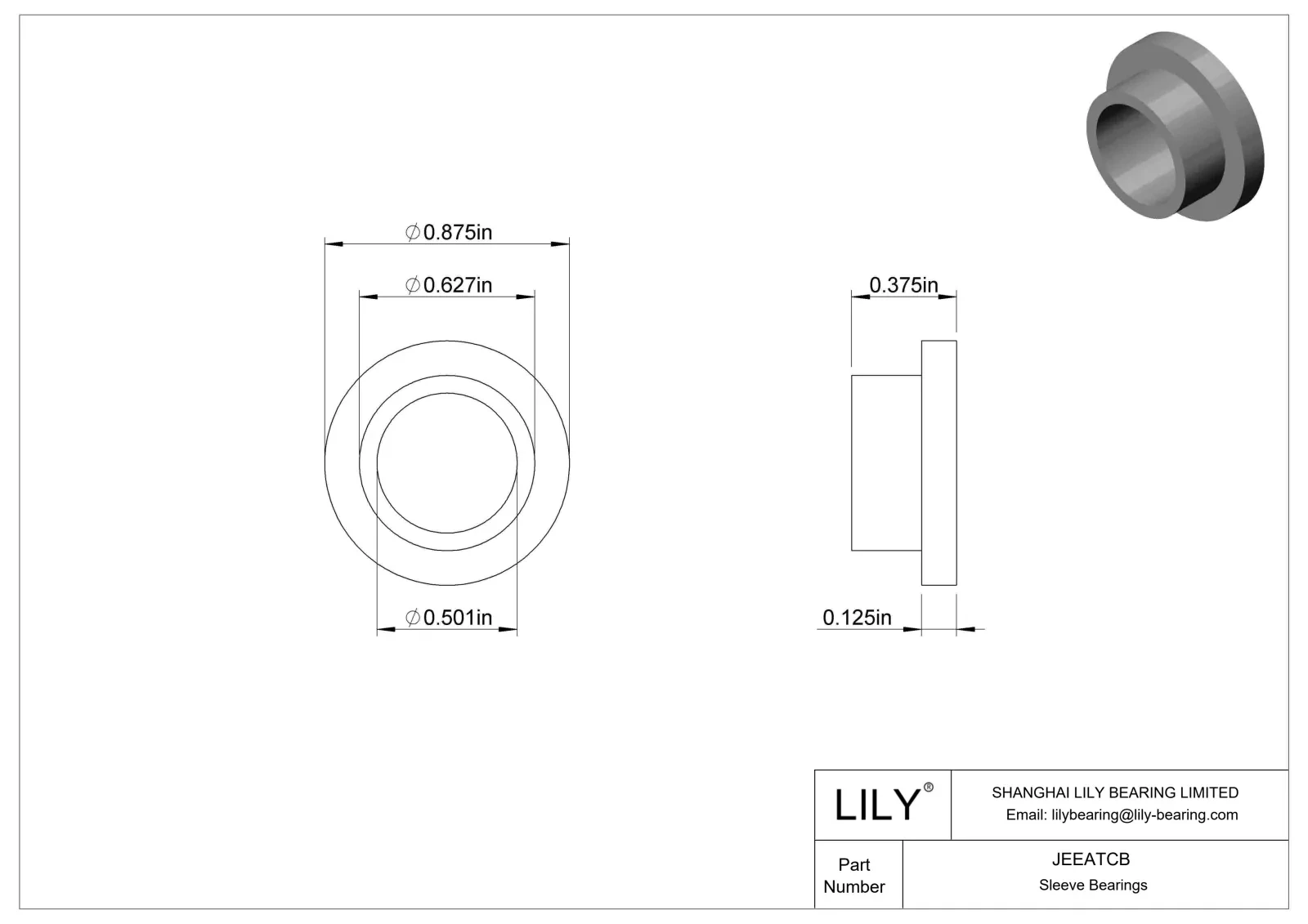 9440T21 | High-Temperature Dry-Running Flanged Sleeve Bearings | LILY ...