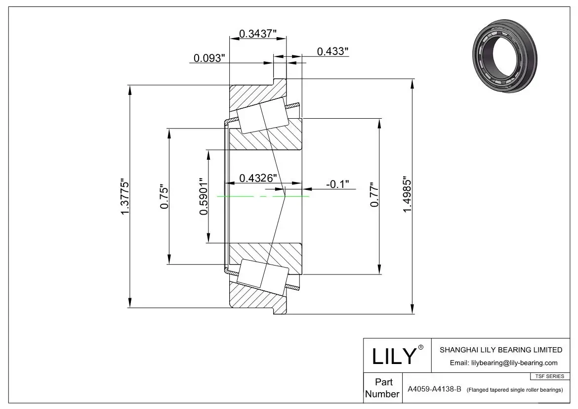 A4059-A4138-B | TSF (Single Row Tapered Roller Bearings with Flange ...