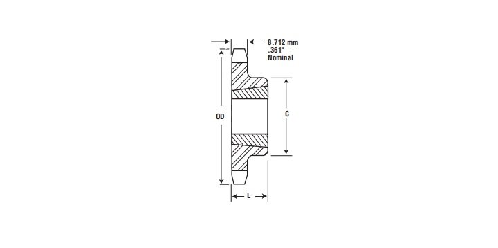 12BTB21H | ISO - 12B-1, METRIC 60 - 0.750" (19.05 MM) PITCH, SIMPLEX ...