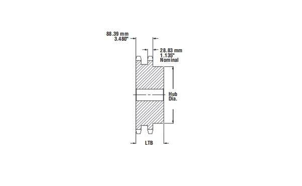 D28B19 | ISO - 28B-2, METRIC 140-2 - 1.750" (44.45MM) PITCH, DUPLEX ...