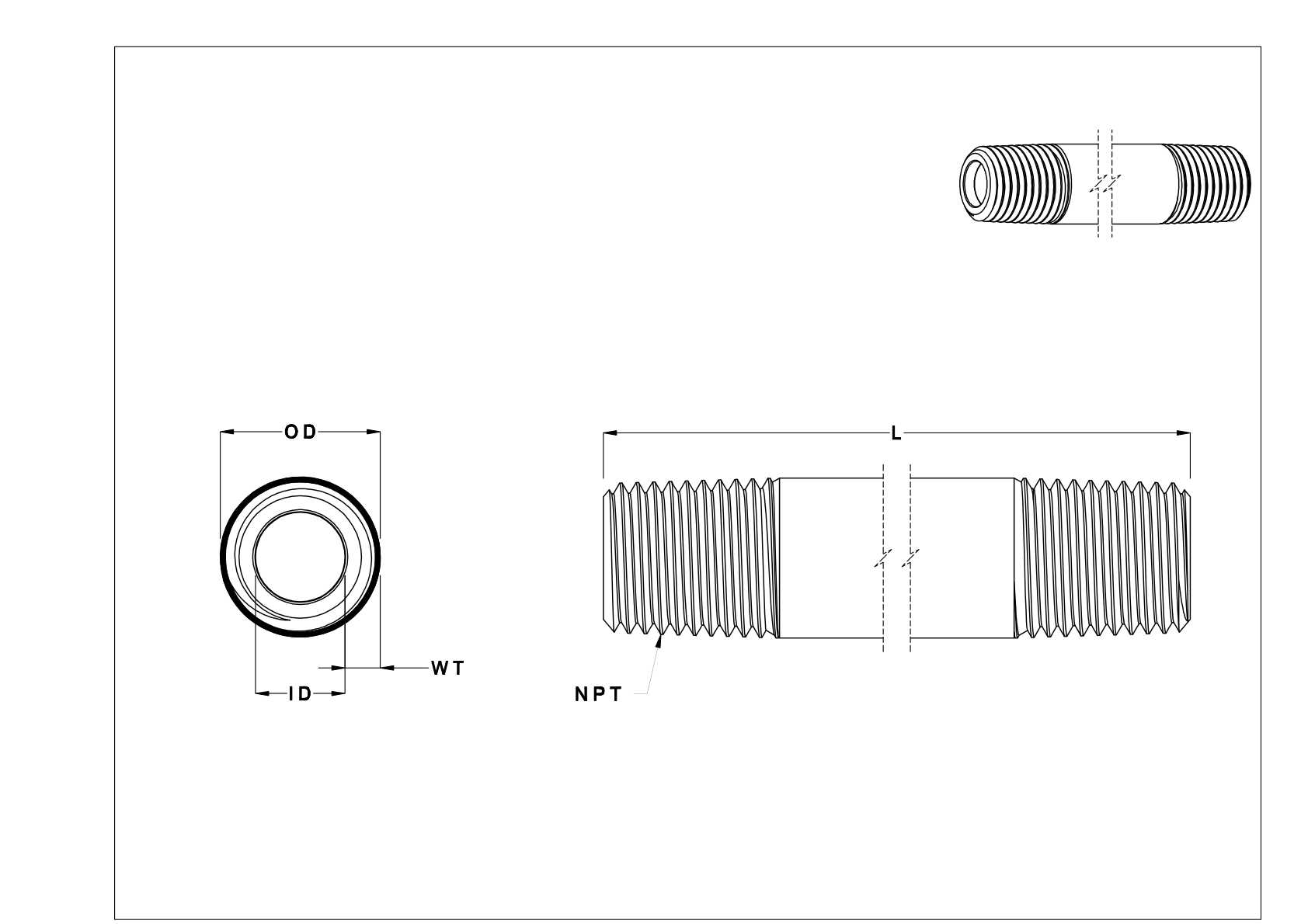 2155K14 | Thick-Wall Aluminum Threaded Pipe Nipples and Pipe | LILY Bearing